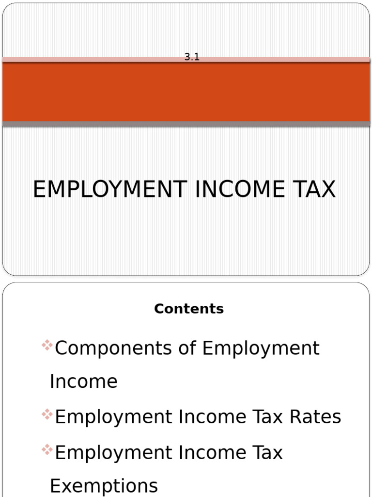Employment Income Tax Guide | PDF | Employment | Income Tax