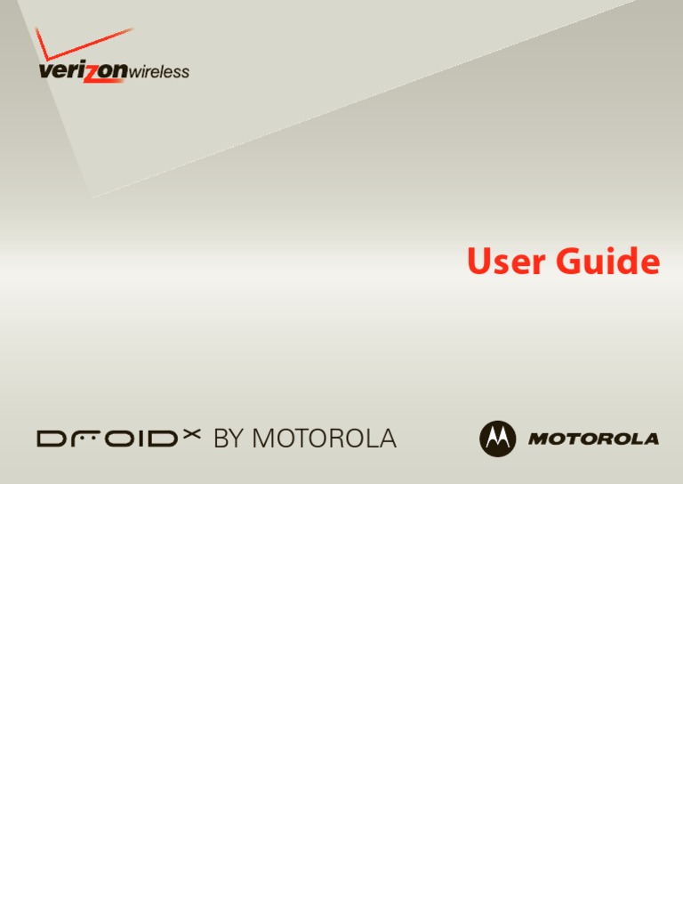 Verizon Wireless DROID X by Motorola Manual | PDF | Computer Keyboard | Menu (Computing)