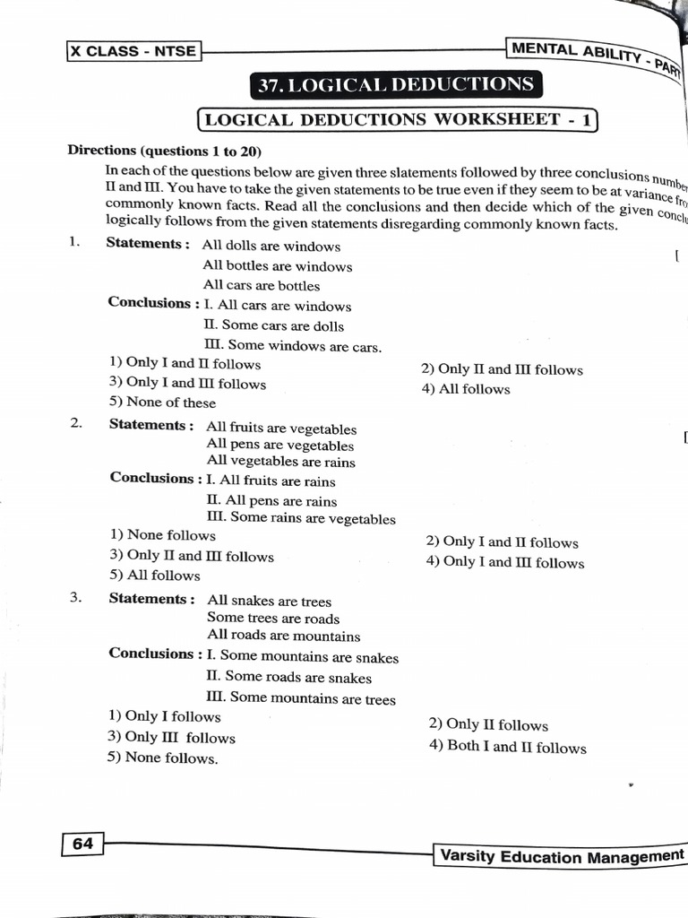 Logical Deductions | PDF | Deductive Reasoning