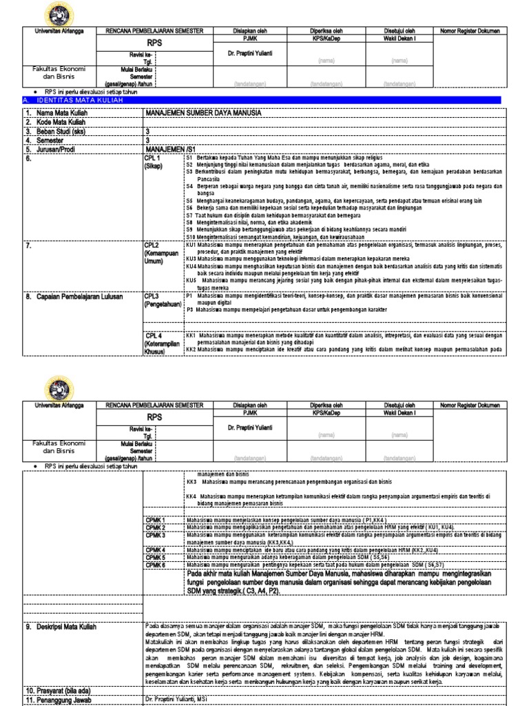 RPS - MSDM, S1, Praptini y | PDF
