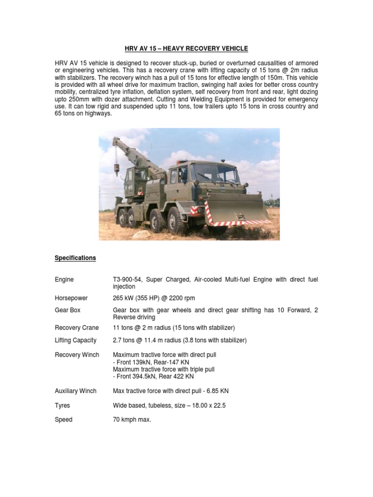 20170905102449heavy Recovery Vehicle | PDF