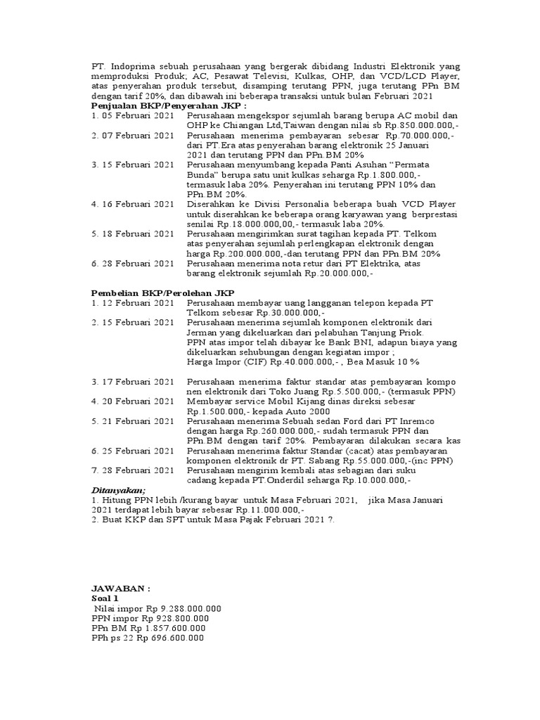Lab Pajak April 2021 | PDF