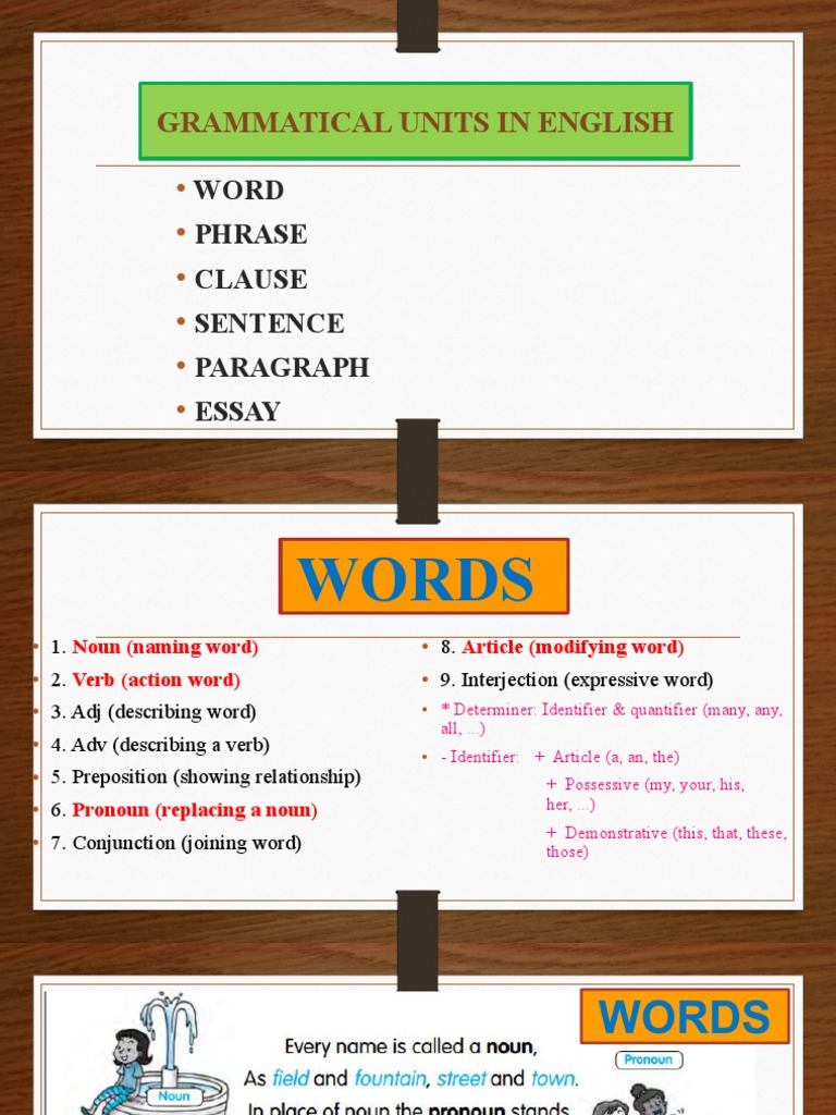 Grammatical Units in English | PDF | Verb | Clause