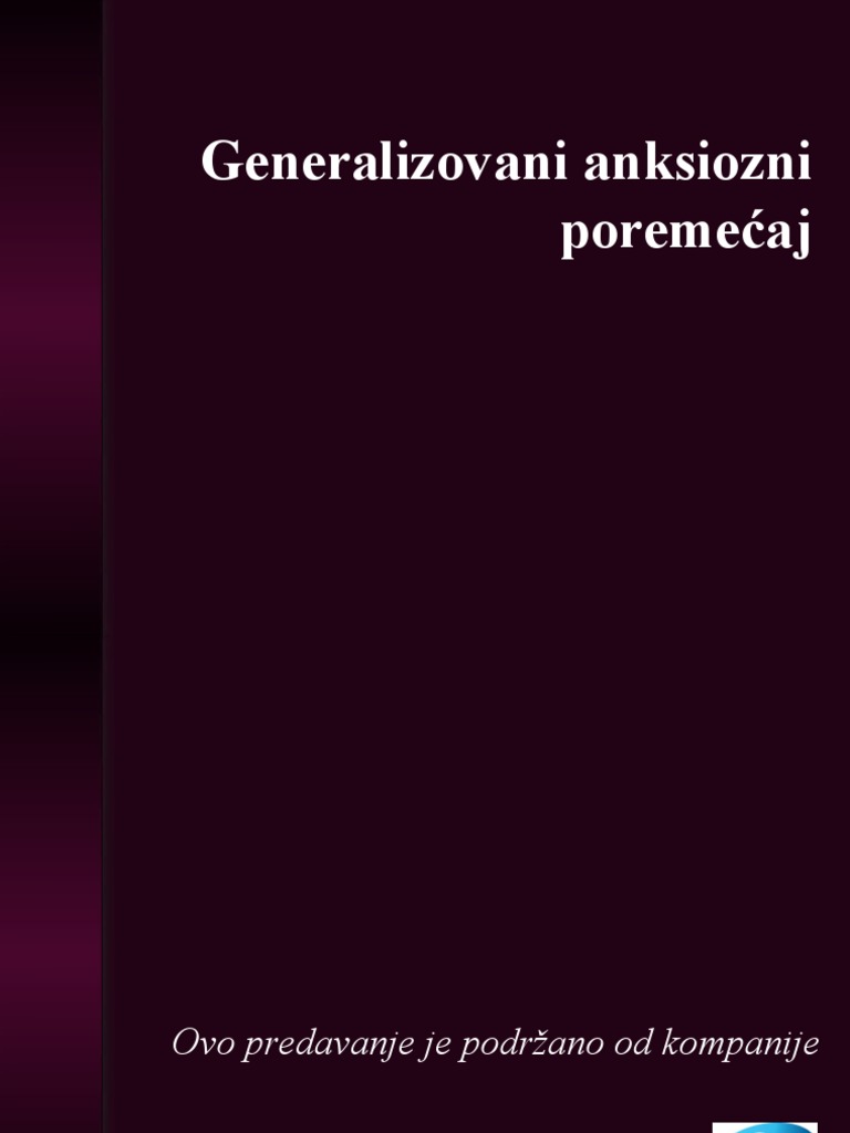 Generalizovani Anksiozni Poremecaj | PDF