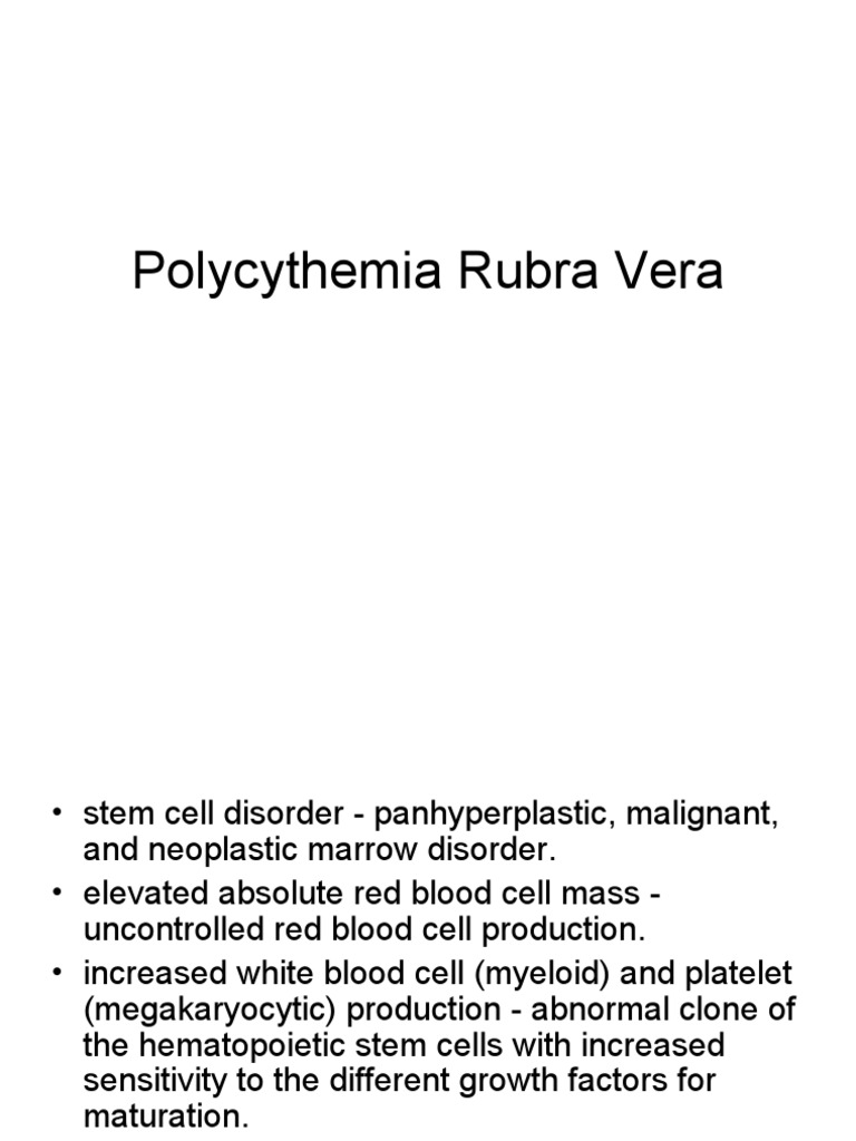 Polycythemia Rubra Vera | PDF | Blood Cell | Thrombosis