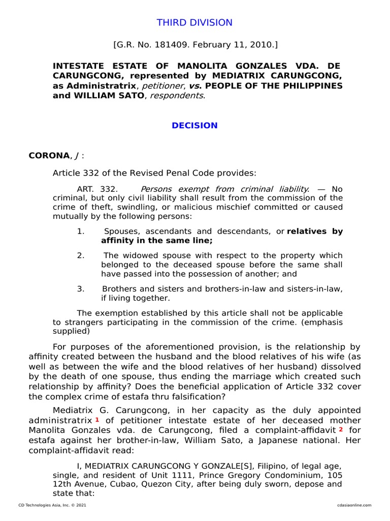 Carungcong v. People | PDF | Crimes | Crime & Violence
