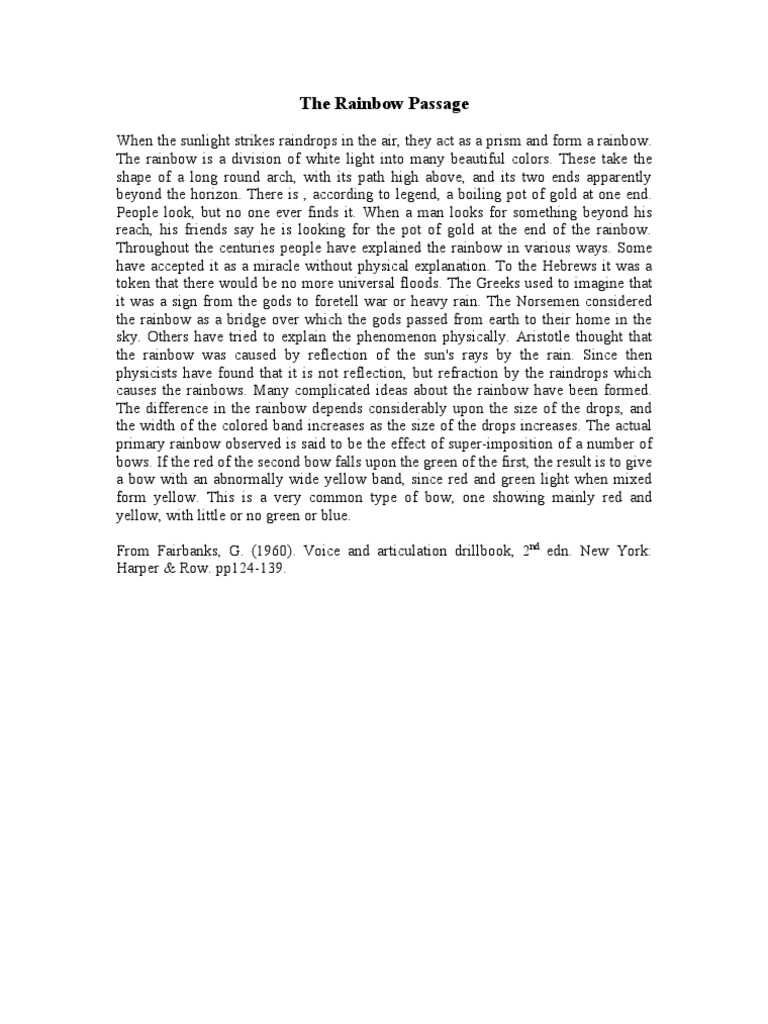 Standardised Reading Passages | PDF | Rainbow | Electromagnetic Radiation