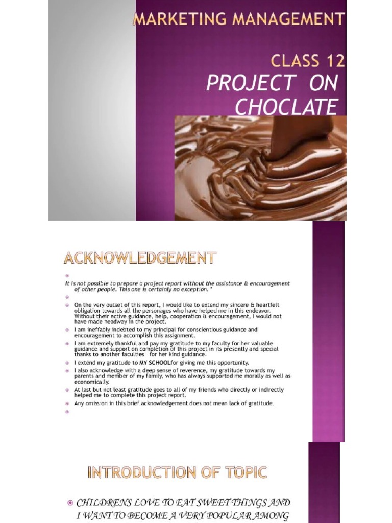 MARKETING Class 12 BST Project On Chocolate | PDF