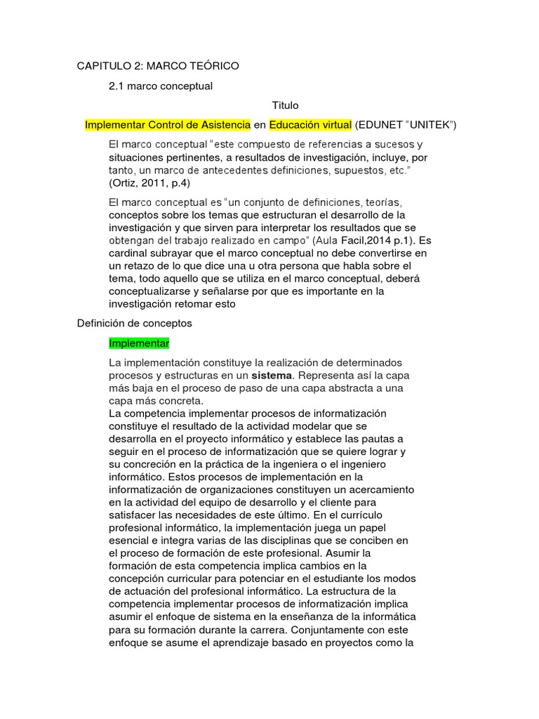 Marco Conceptual | PDF | Aprendizaje | Informática