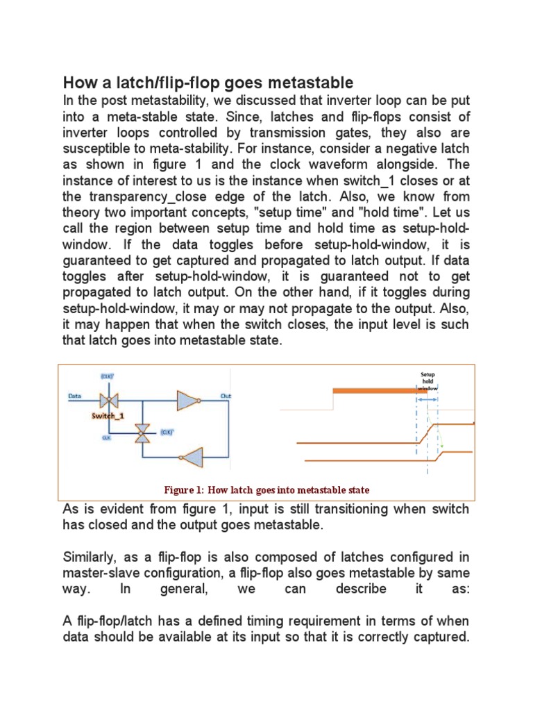 How A Latch/flip-Flop Goes Metastable | PDF | Digital Technology ...