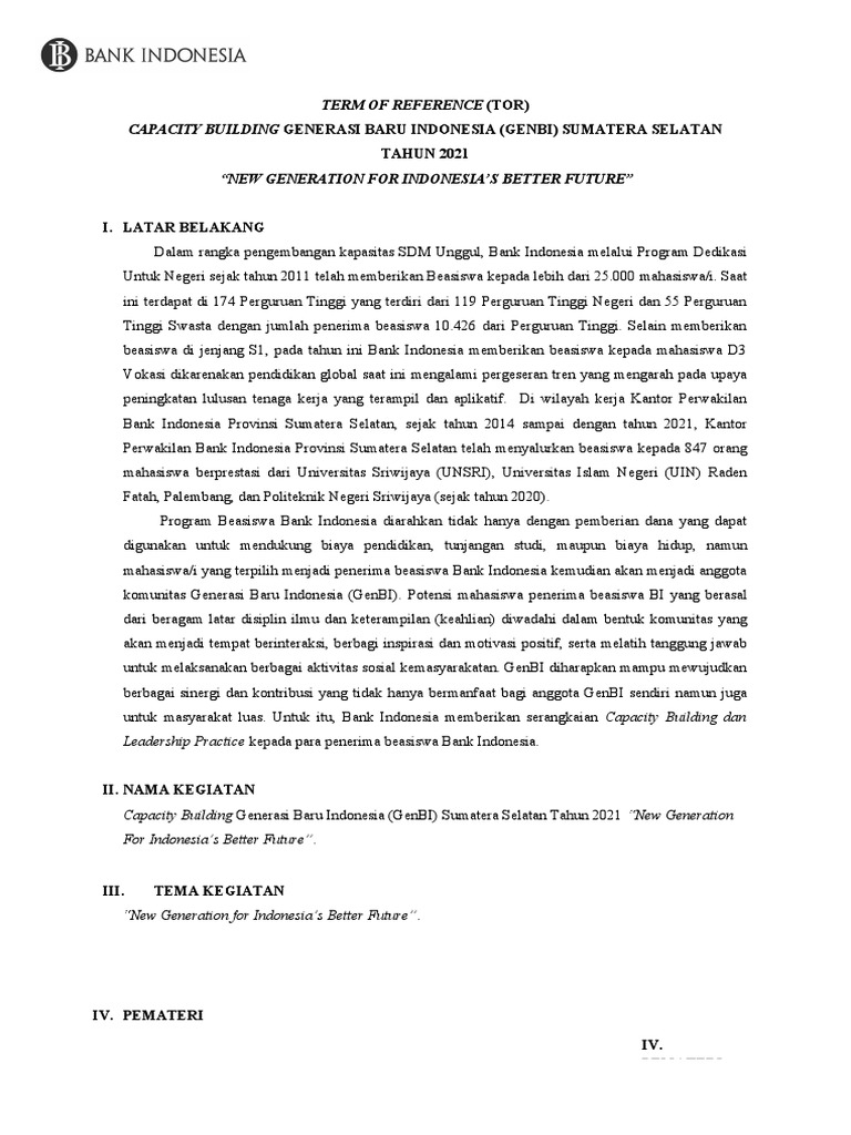 Term of Reference 2 Izaty Rev | PDF | Karier & Perkembangan