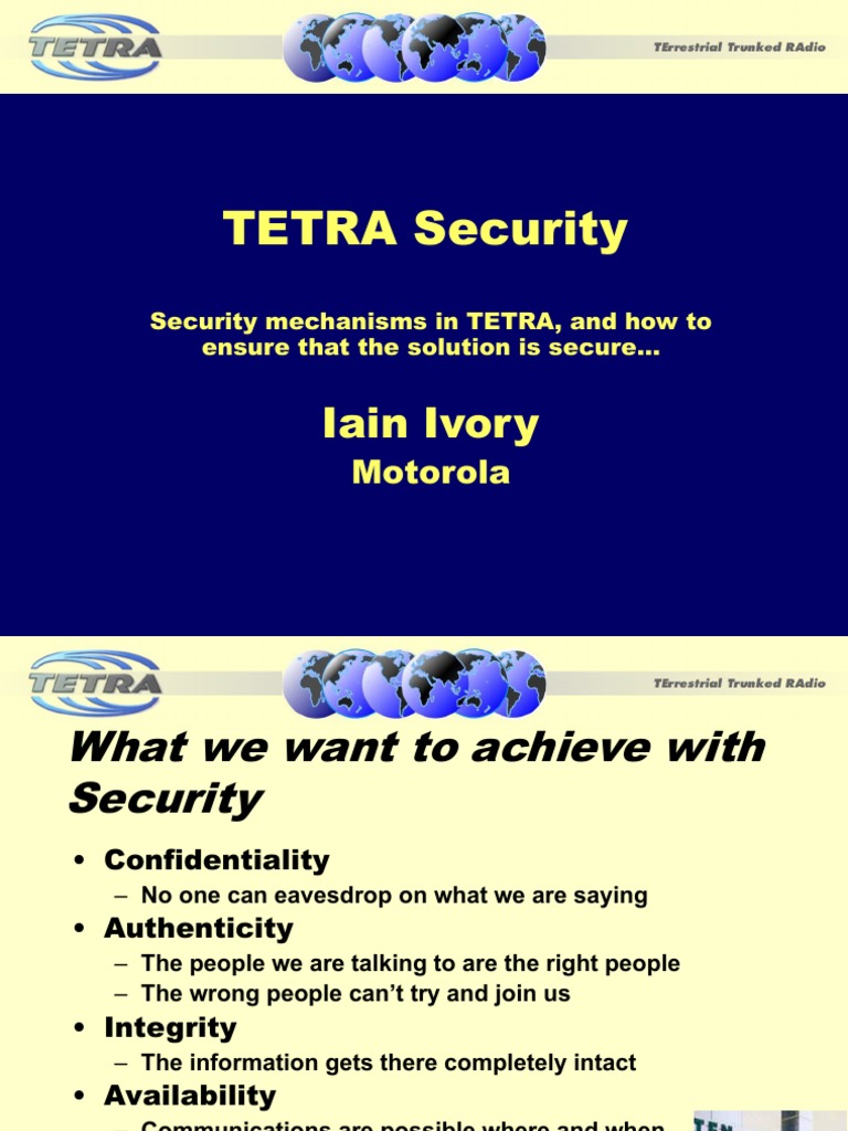 Tetra Security Class | PDF | Encryption | Computer Network