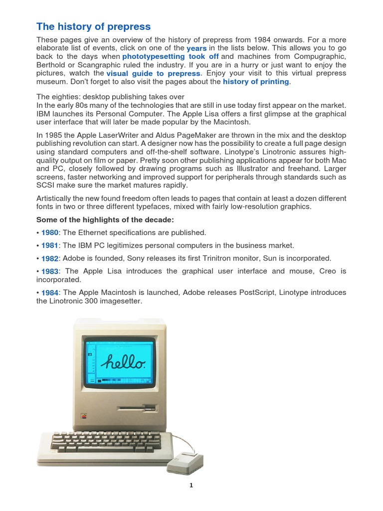 The Evolution of Prepress: A Visual History from the Desktop Publishing ...