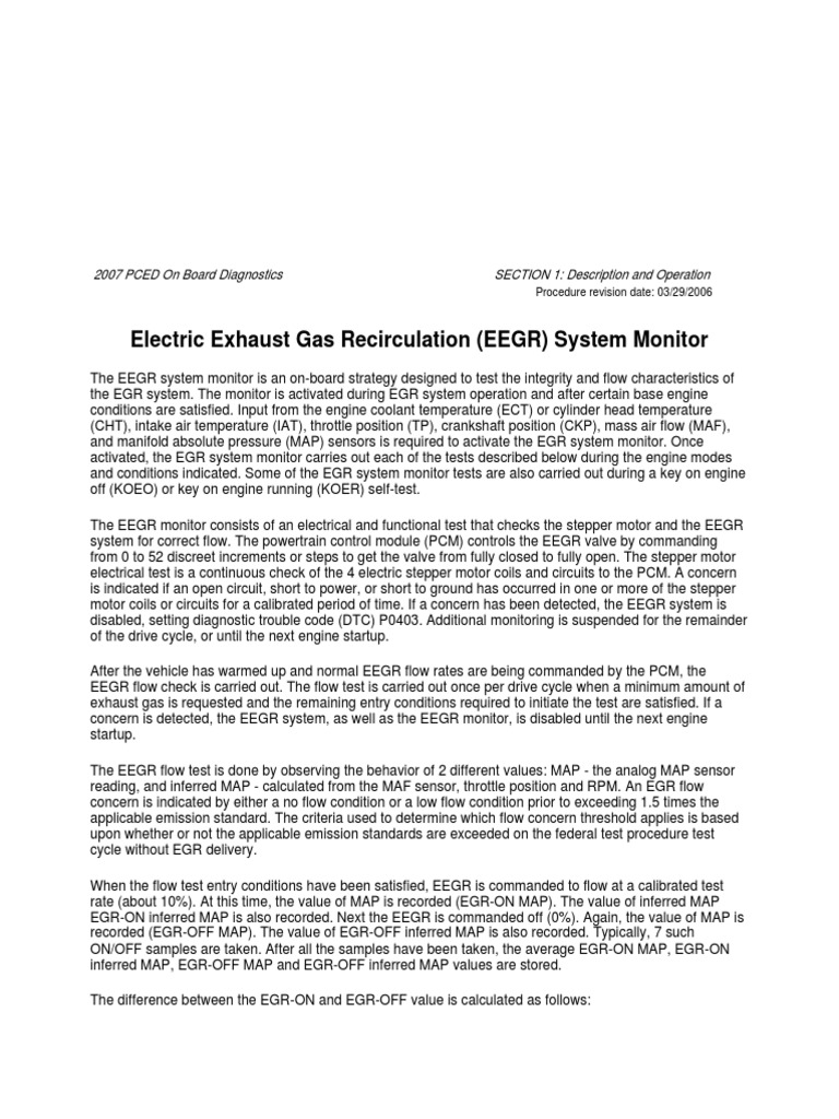 Electric Exhaust Gas Recirculation (EEGR) System Monitor | Download ...