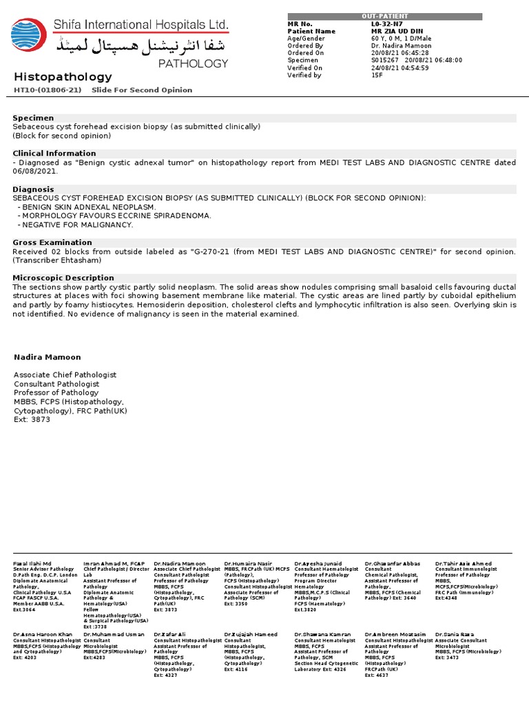 Reports 1 | PDF | Pathology | Histopathology