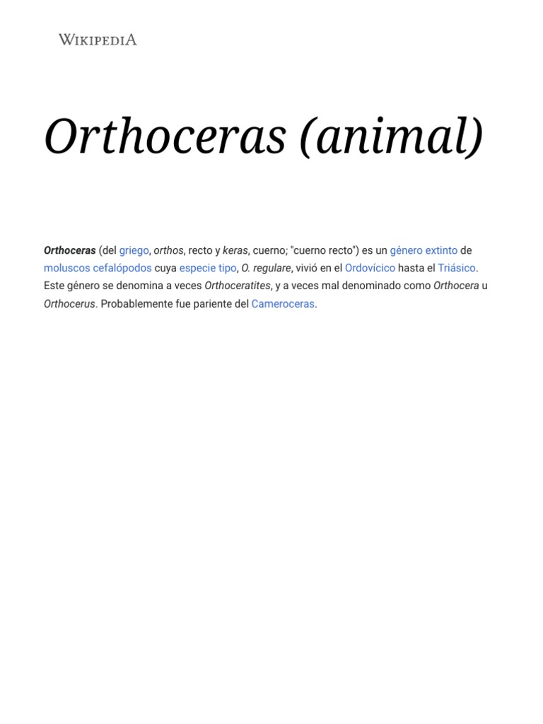 Orthoceras: Molusco extinto del Ordovícico | PDF