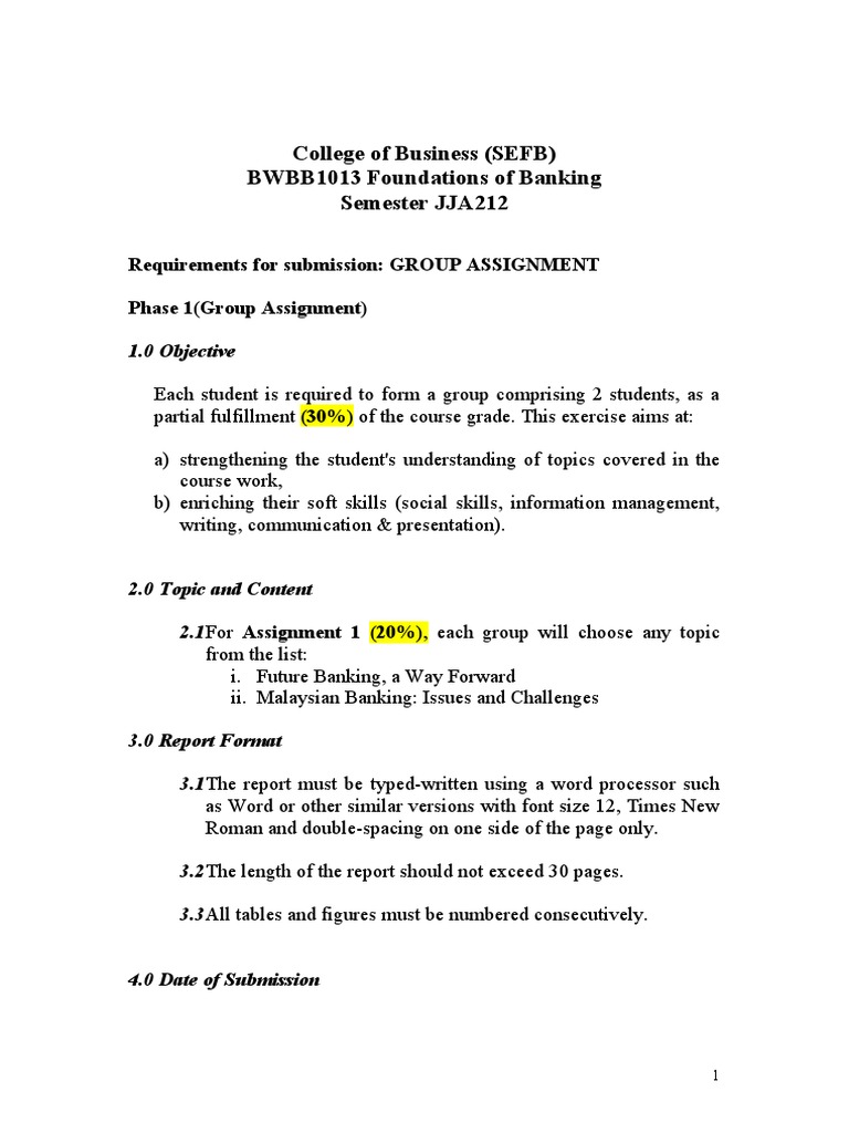 Assignment Guideline JJA212 | PDF | Banks | Cognition