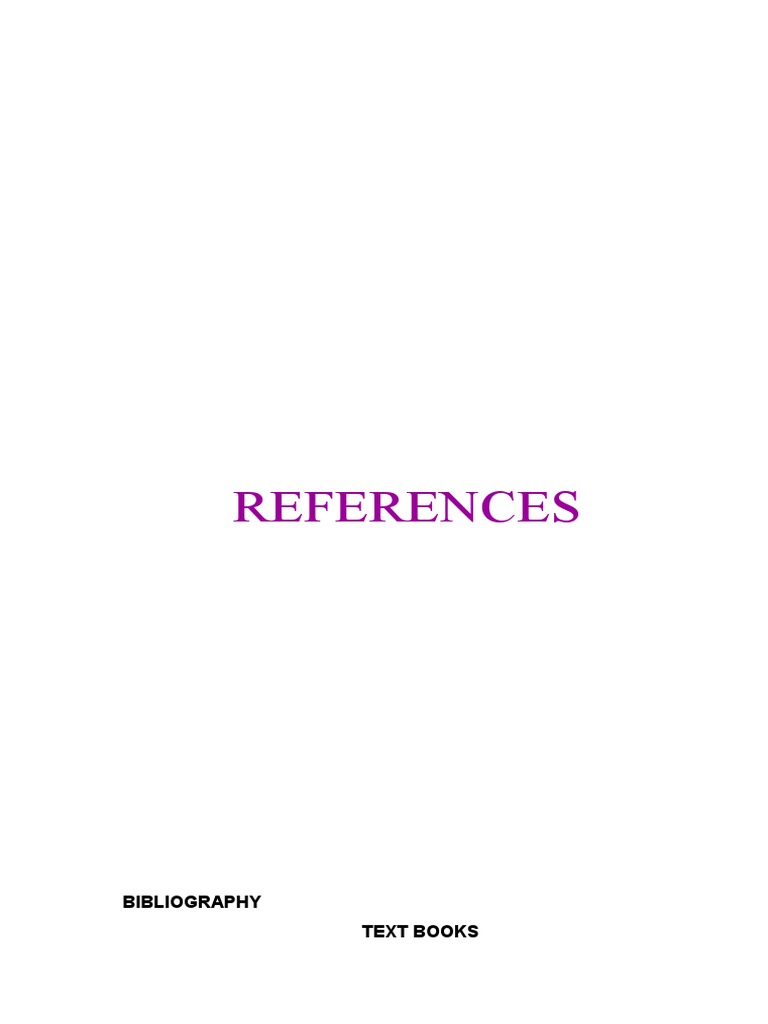 References: Bibliography Text Books | PDF | Pub Med | Master Of Science