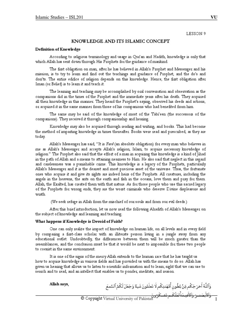 Lesson 9 | PDF | Prophets And Messengers In Islam | Knowledge