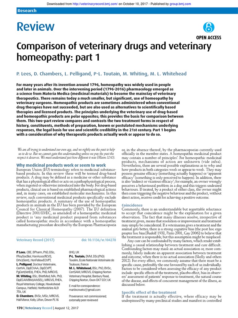 Comparison of Veterinary Drugs and Veterinary Homeopathy | PDF ...