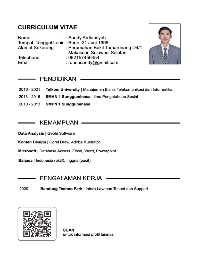 CV Sandy | PDF | Karier & Perkembangan | Ilmu Sosial