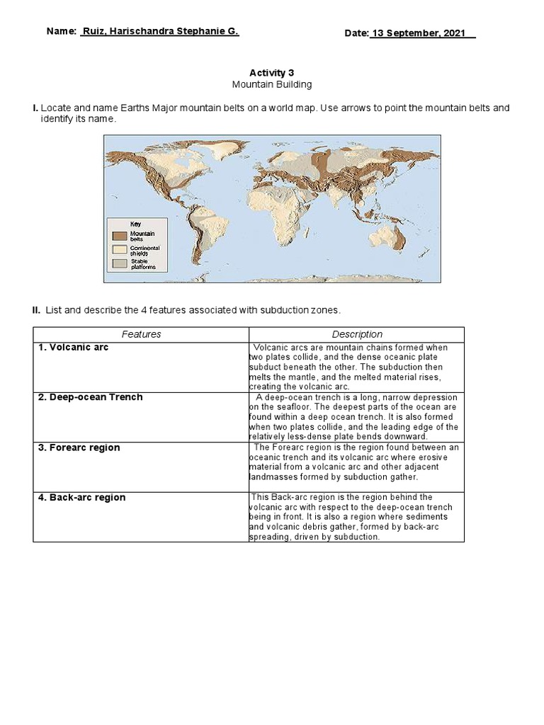 Mountain Building and Plate Tectonics | PDF | Plate Tectonics ...