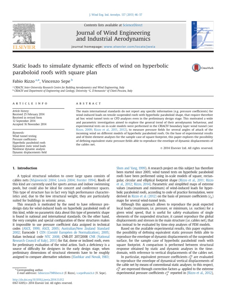 Journal of Wind Engineering and Industrial Aerodynamics: Fabio Rizzo ...