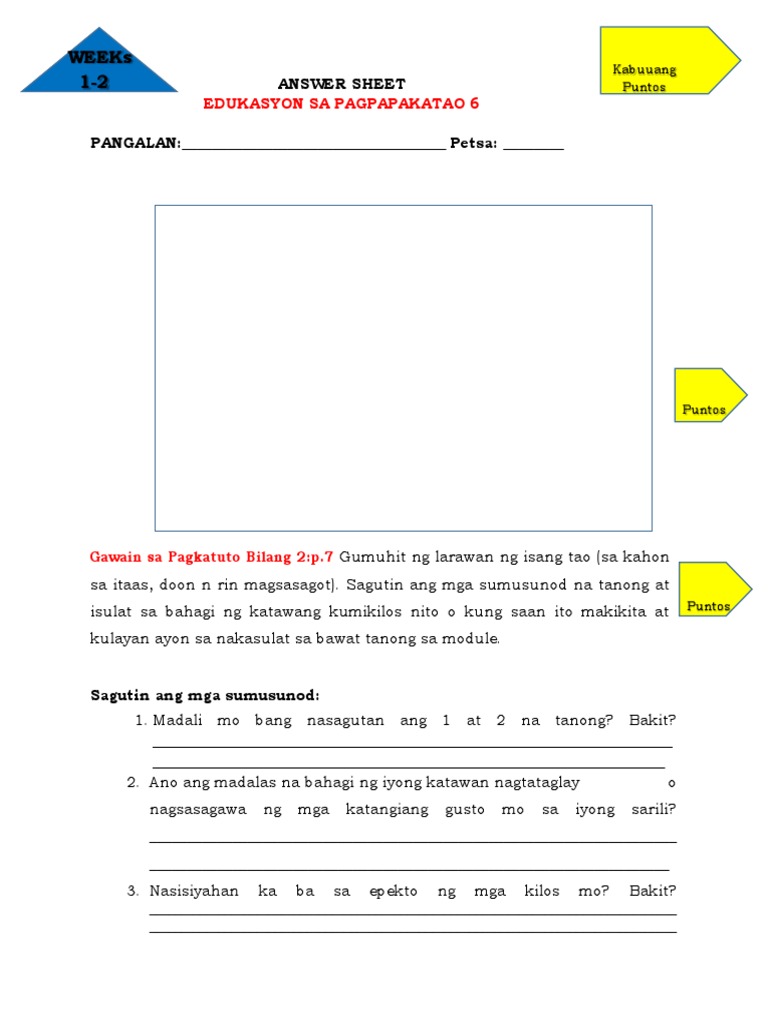 Answer Sheet Esp | PDF