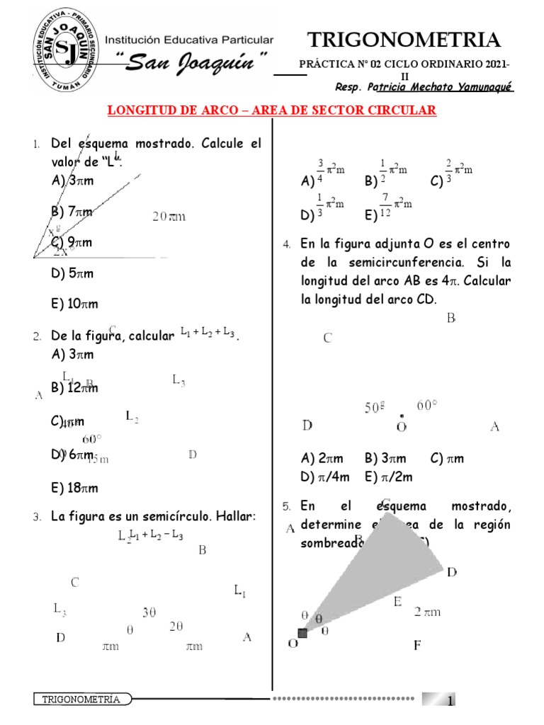 Sector Circular - Area Sector Circular | PDF | Geometría | Geometría ...