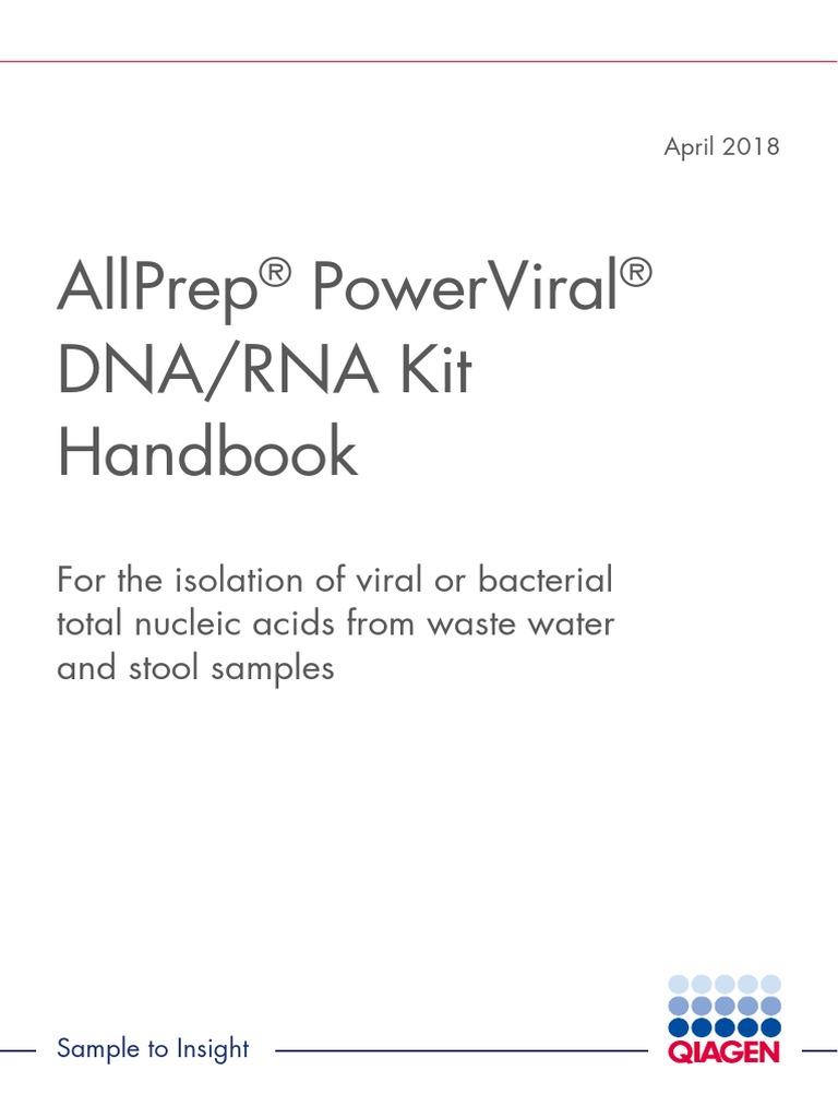 Allprep Powerviral Dna/Rna Kit Handbook | PDF | Dna | Rna