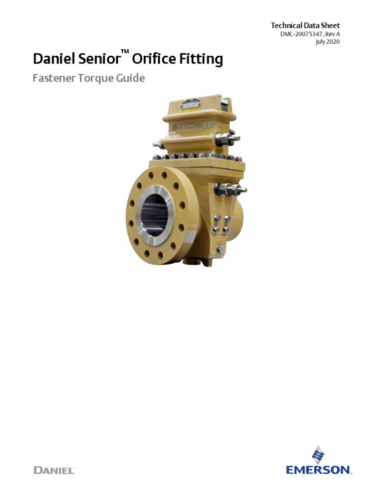 Daniel Senior Orifice Fitting: Fastener Torque Guide | PDF | Nut ...