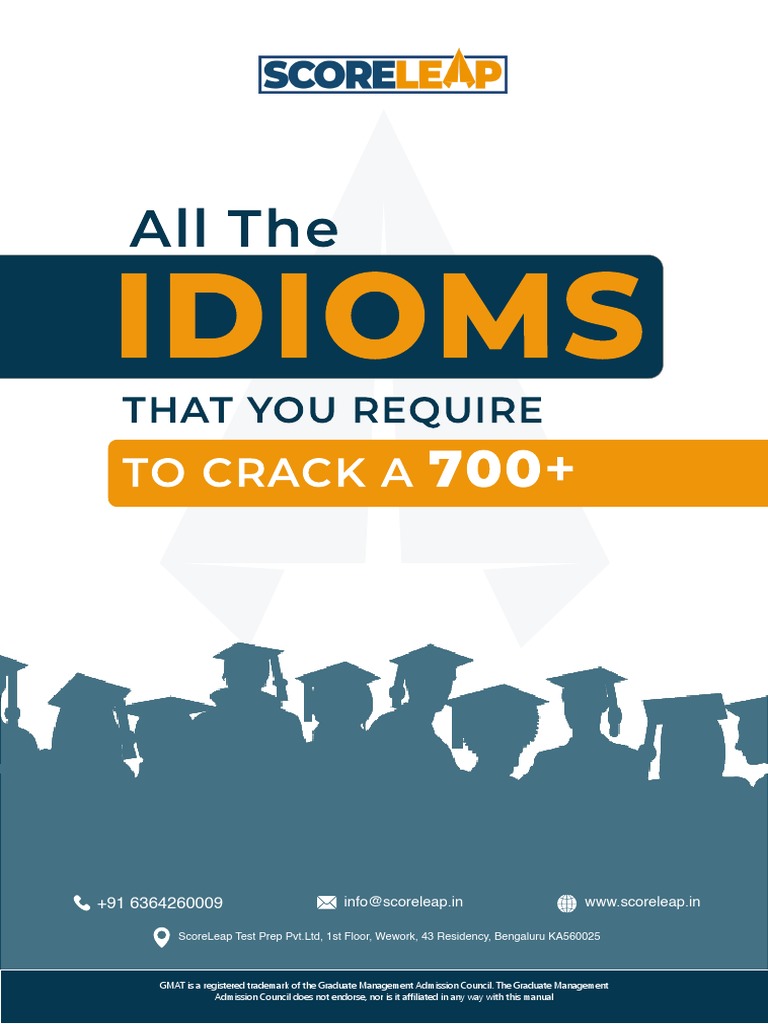 Idioms Booklet | PDF | Adjective | Cognition