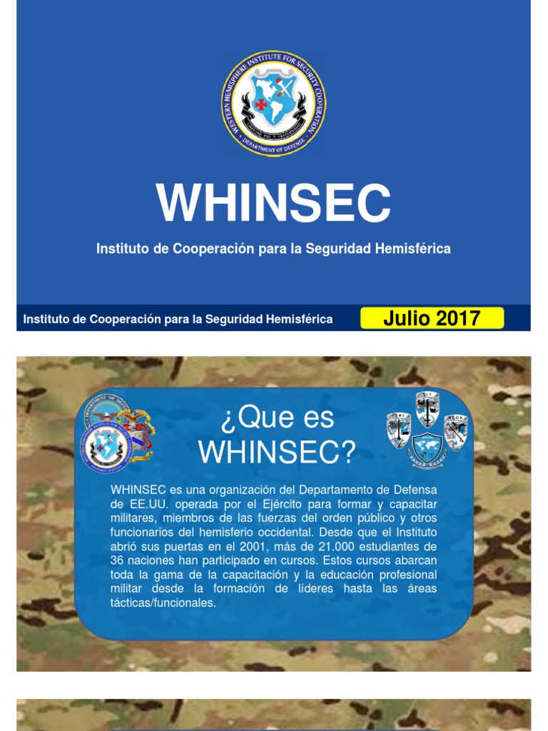 WHINSEC: Capacitación en Seguridad Hemisférica | PDF | Naciones Unidas ...