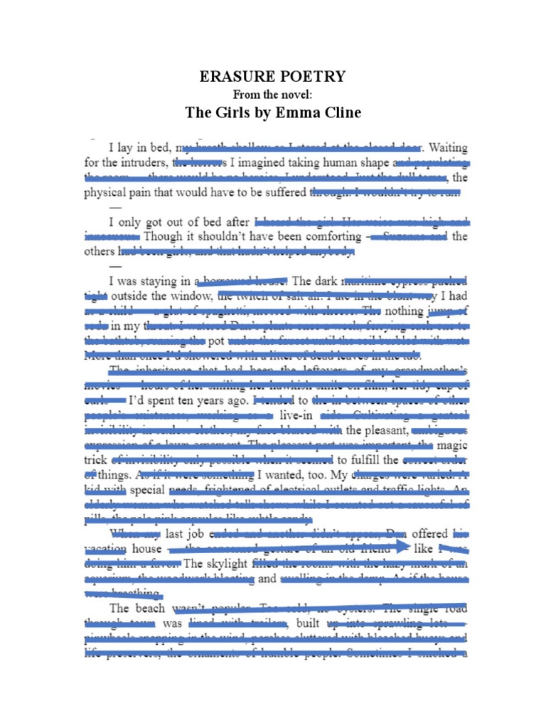 Erasure Poetry The Girls by Emma Cline | PDF