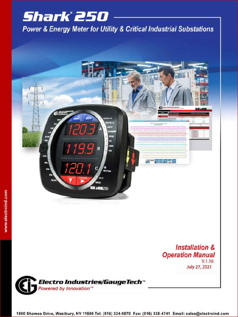 Shark 250 Cyber Secure Power Energy Meter User Manual E169701 | PDF ...
