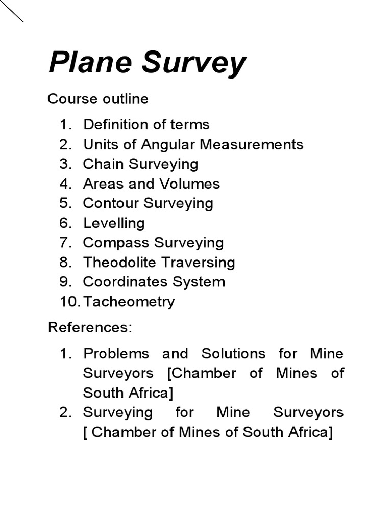 Plane Survey Notes 2021 | PDF | Surveying | Area