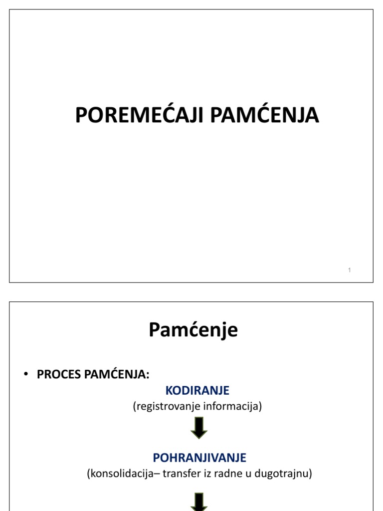 Poremecaji Pamcenja | PDF