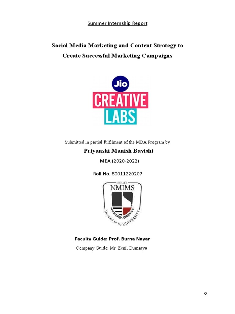 Summer Internship Report - JCL - Priyanshi | PDF