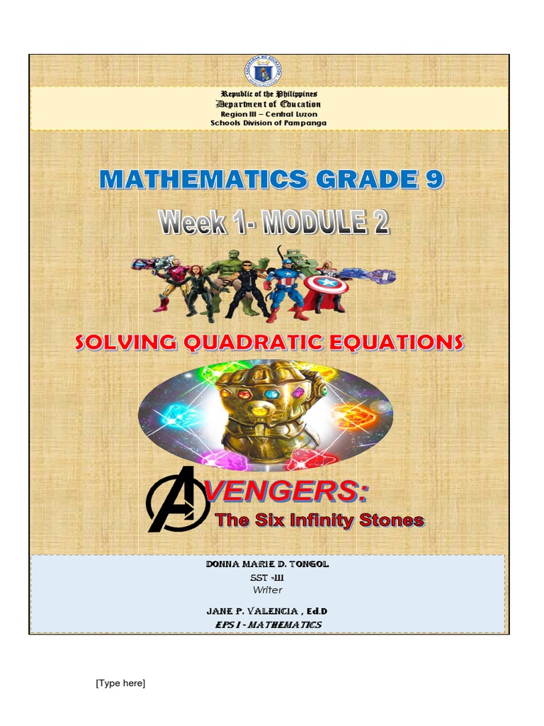 Math Grade 9 Q1 Module 2.solving Quadratic Equations 2 | PDF ...