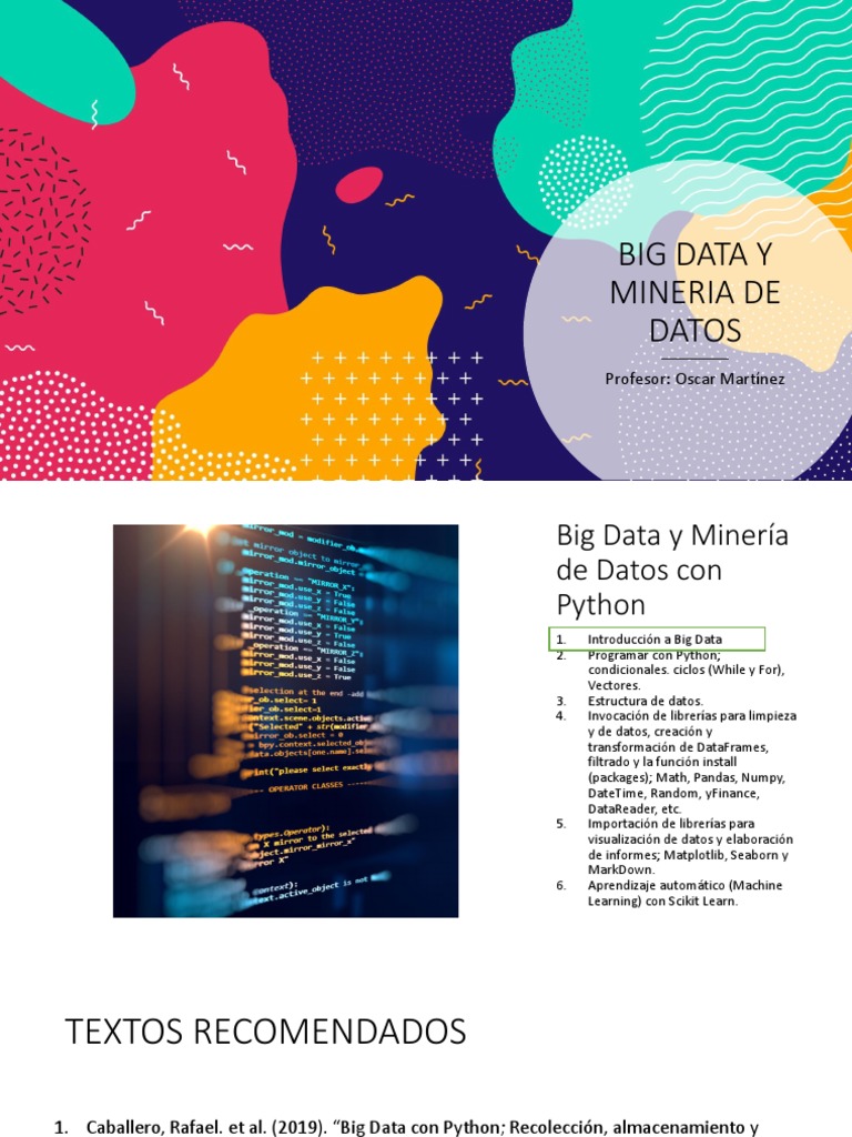 Big Data y Mineria de Datos | PDF | Lenguaje de programación | Python ...