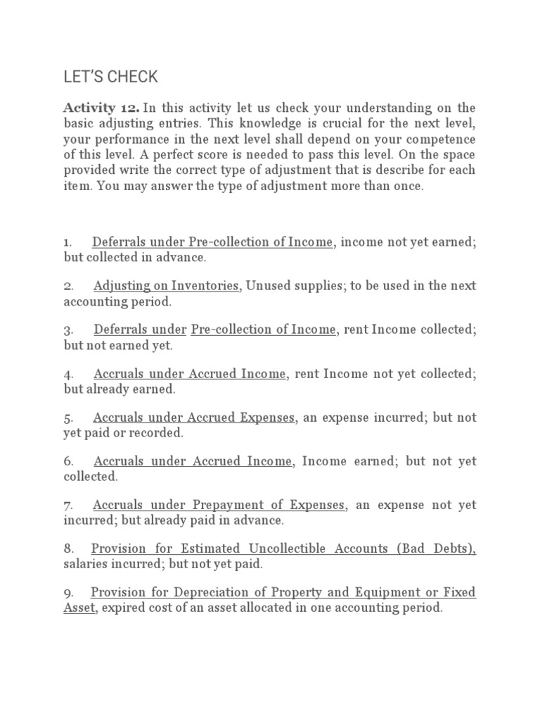 Let'S Check: Activity 12. in This Activity Let Us Check Your ...