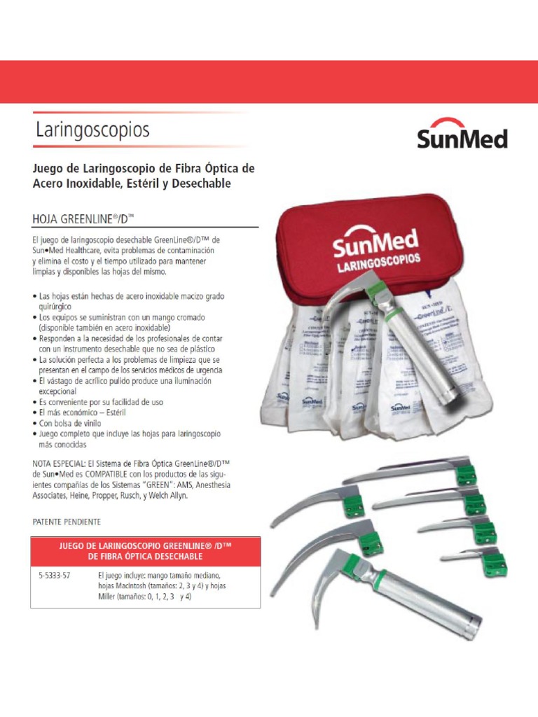 Guia Laringoscopio Sunmed | PDF