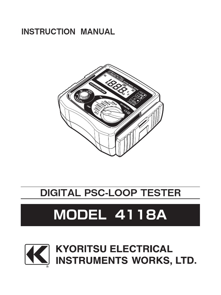 Digital PSC Loop Tester Model 4118A Instruction Manual | PDF | Mains ...