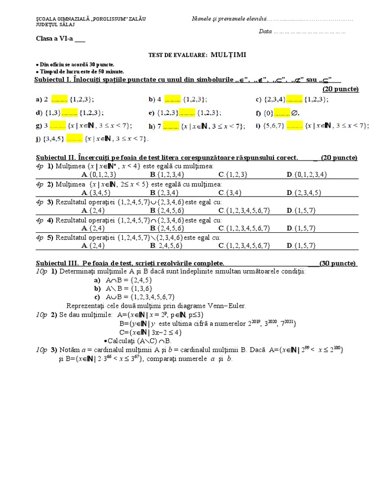 Test Multimi 2 | PDF