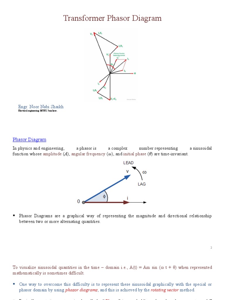 Lec # 2.5 Transformer Phasor Diagram | PDF | Electromagnetism ...
