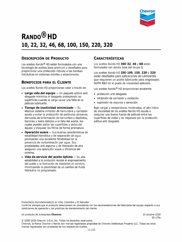 Chevron Rando HD 46 Datos | PDF