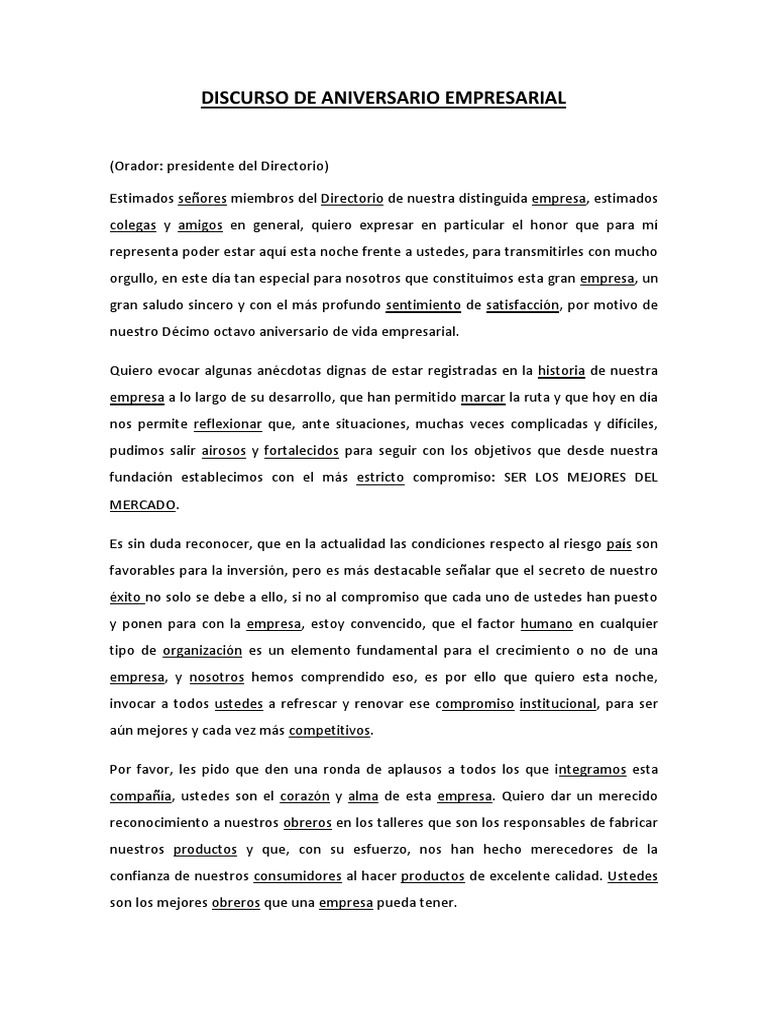 Discurso Empresarial | PDF