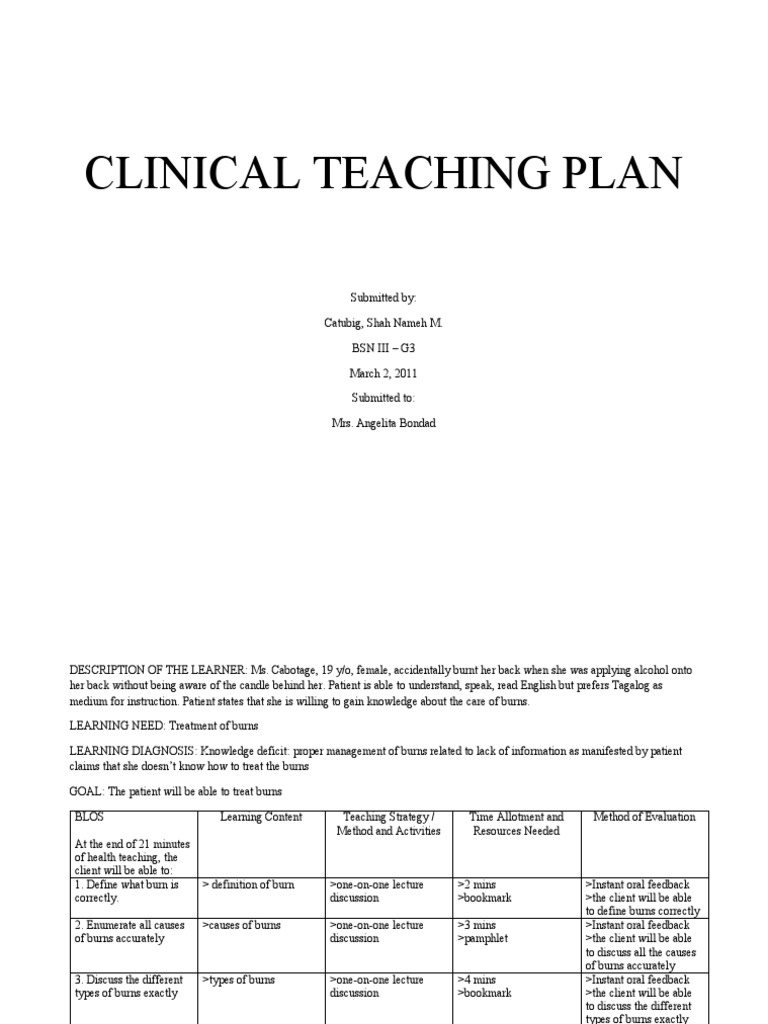 Teaching Plan | PDF | Lecture | Learning