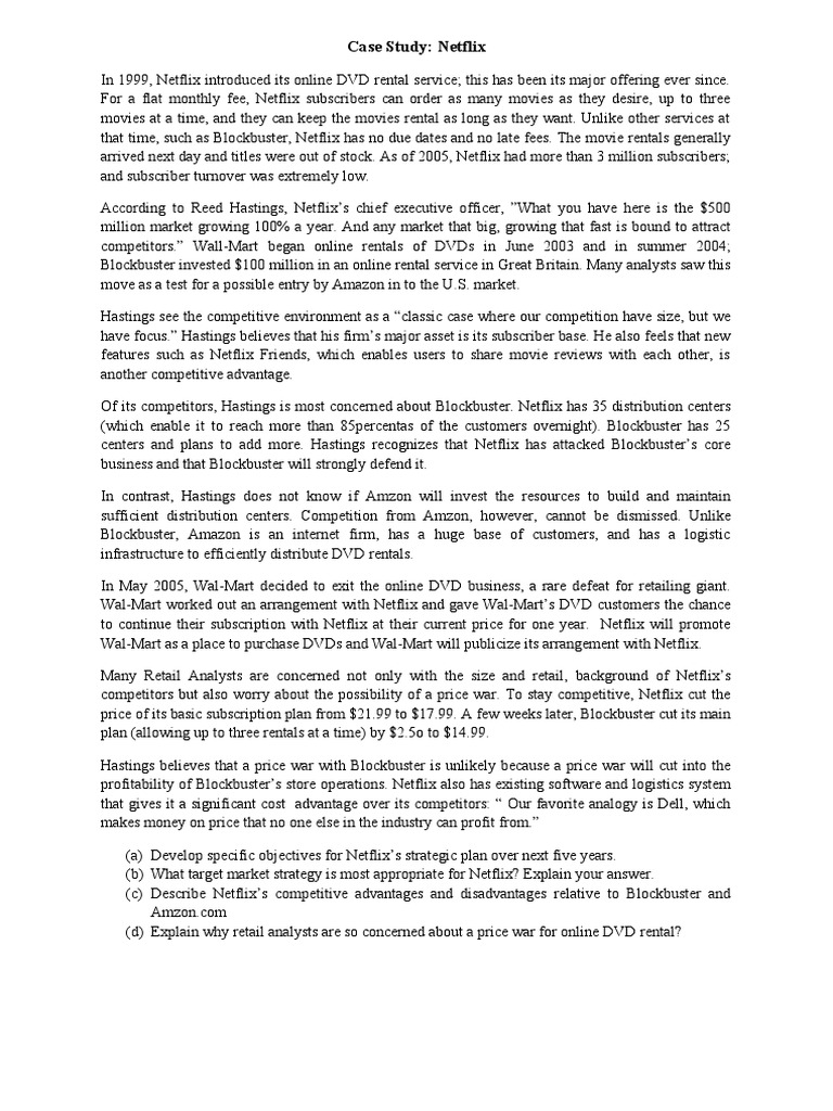 Case Study-Netflix | PDF | Netflix | Retail
