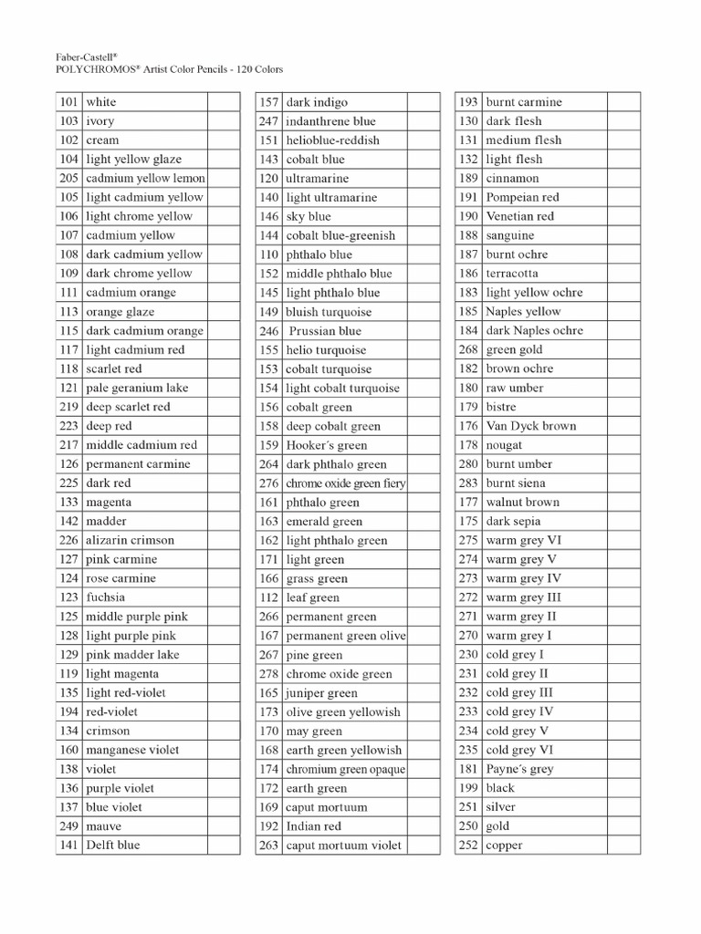 Polychromos Color Chart | PDF